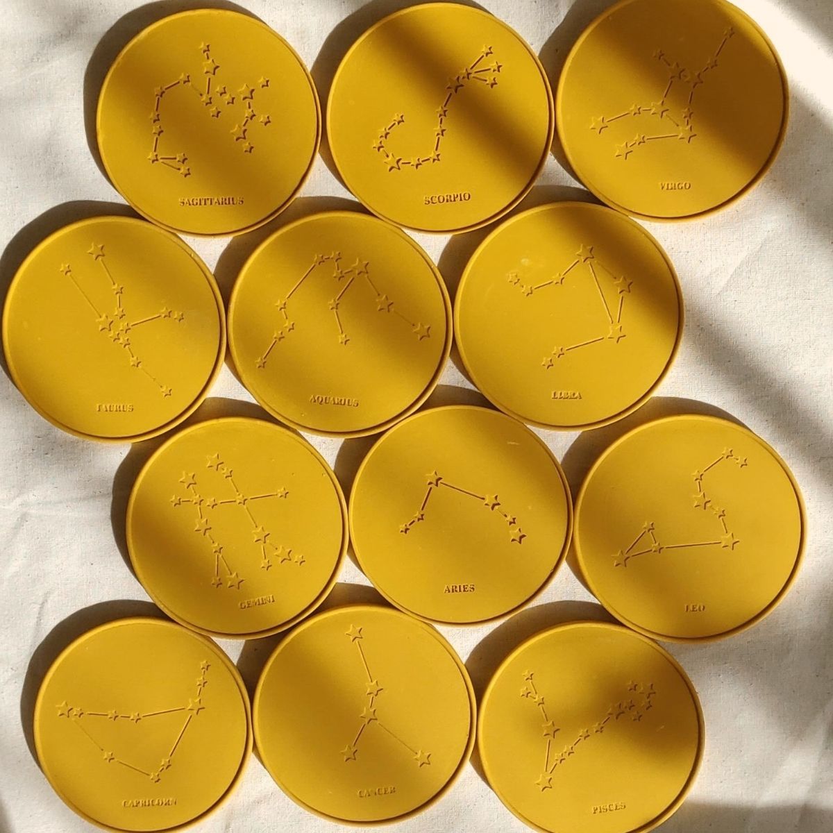 Custom Star Sign Coasters in Turmeric | Unique Handmade Homewares ...